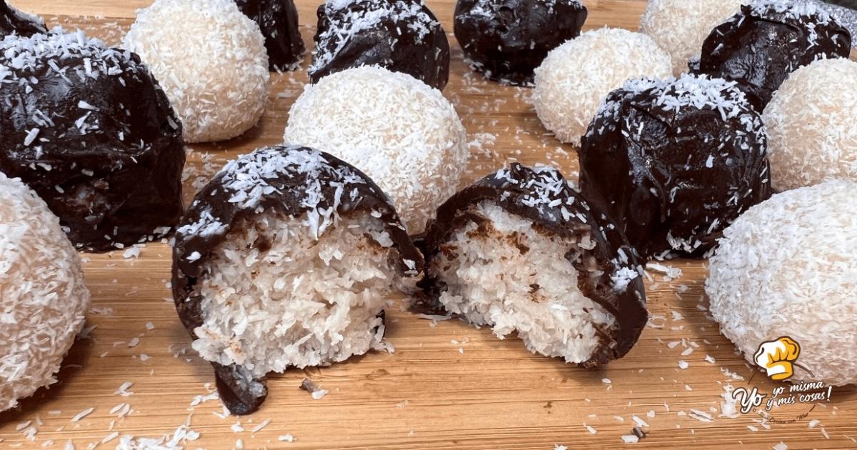 Bolitas de coco con chocolate | Postres Fáciles y Ricos