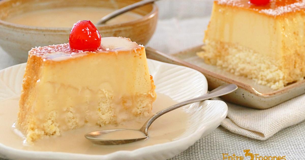 Flan de coco con crema de coco | Postres Fáciles y Ricos